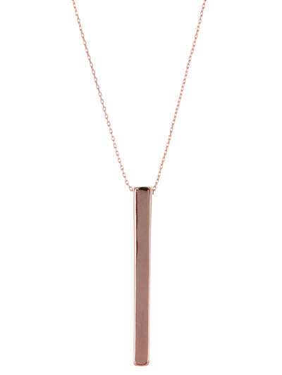 Minimalist Linear Vertical Cylinder Bar Pendant Necklace – DazzledByJewels